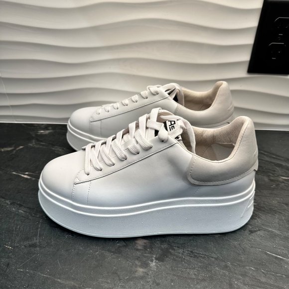 Ash | Shoes | Ash N4722 Womens White Moby Low Top Platform Sneakers ...